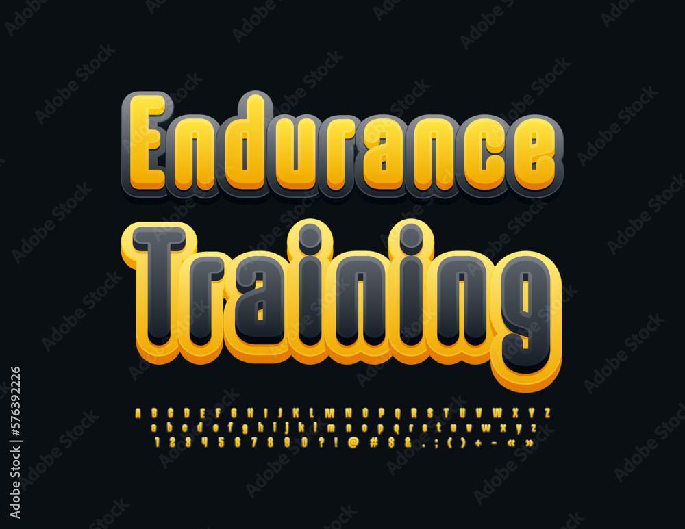 Stockvector Vector modern sign Endurance Training with bright Font ...