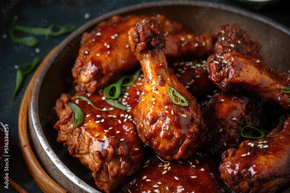 Korean fried chicken Stock Illustration | Adobe Stock