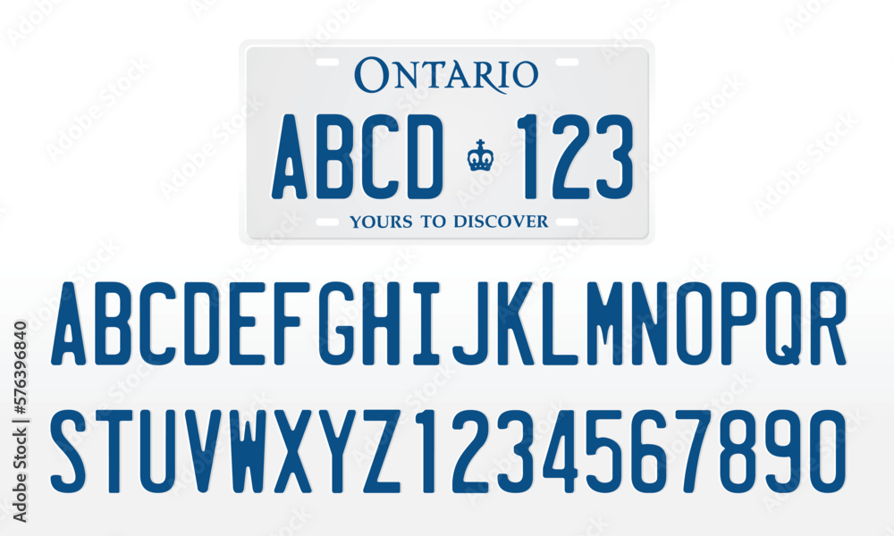 Canadian License Plate, Ontario License Plate Mockup Template with ...