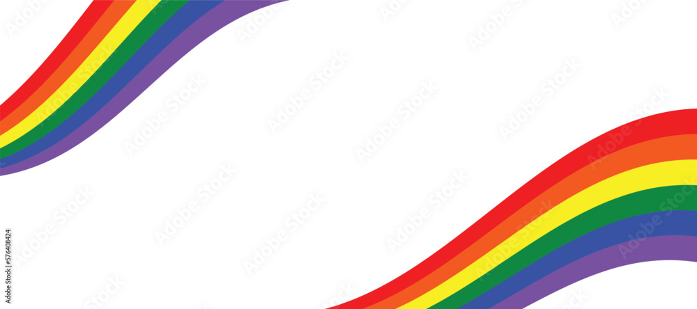 Waving abstract LGBT pride flag frame icon vector. LGBT flag design ...