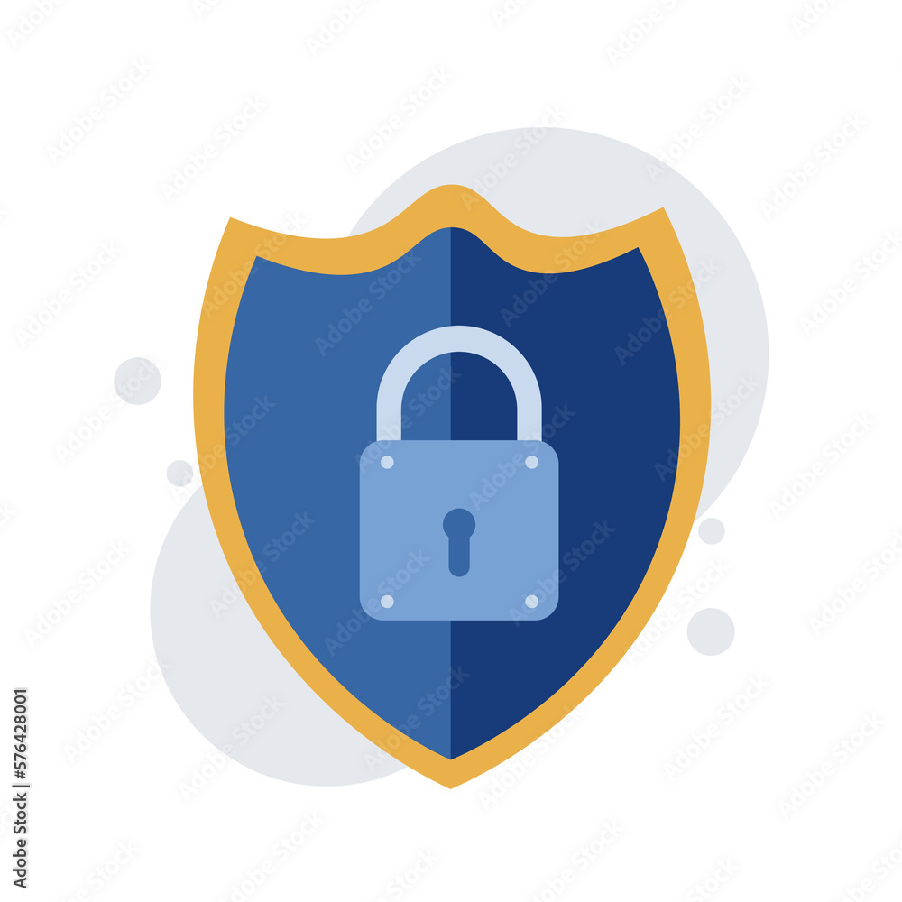 Internet security Concept for web page, cyber security. Big shield with ...