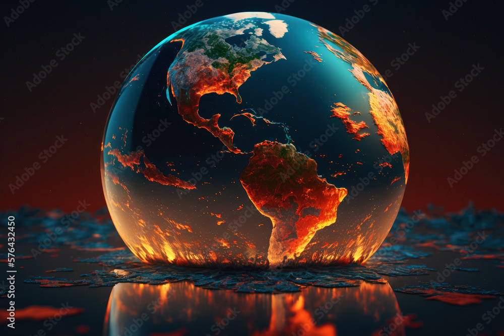 End of the World and Apocalypse concept. A planet Earth destroyed to ...