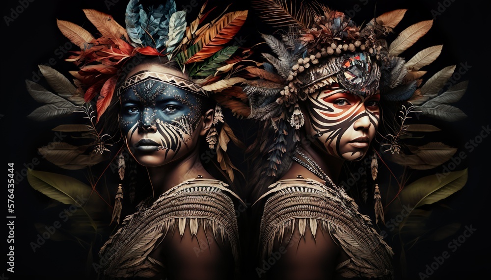 Warriors of the Amazon: Indigenous Women Posing with Ritual Body ...