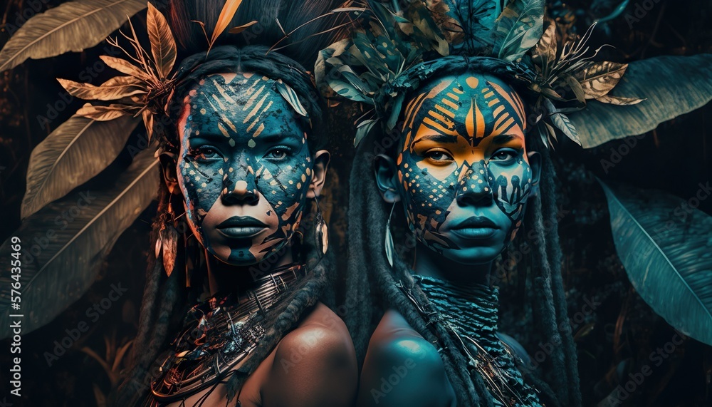 Warriors of the Amazon: Indigenous Women Posing with Ritual Body ...