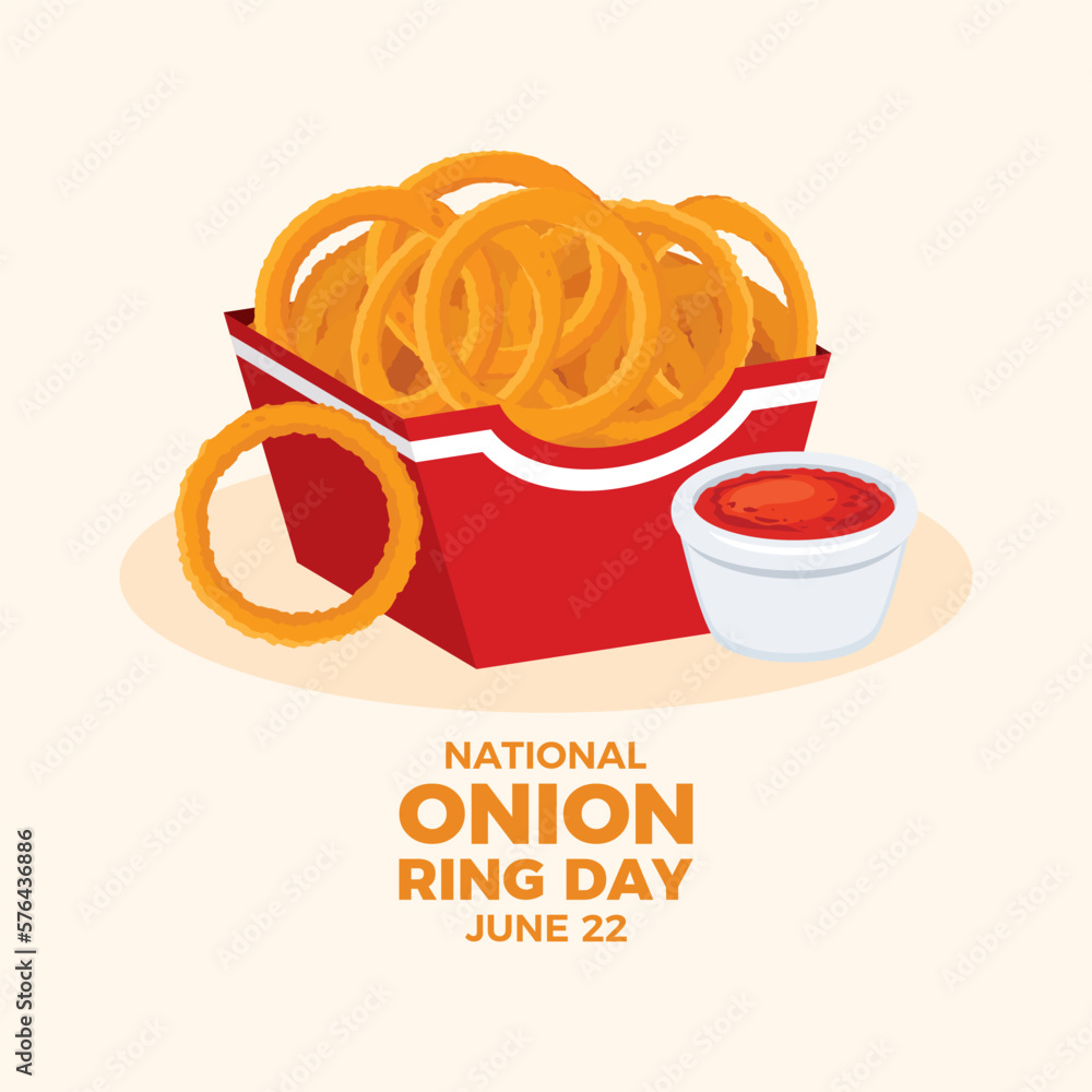 National Onion Ring Day vector illustration. Fried onion rings with ...