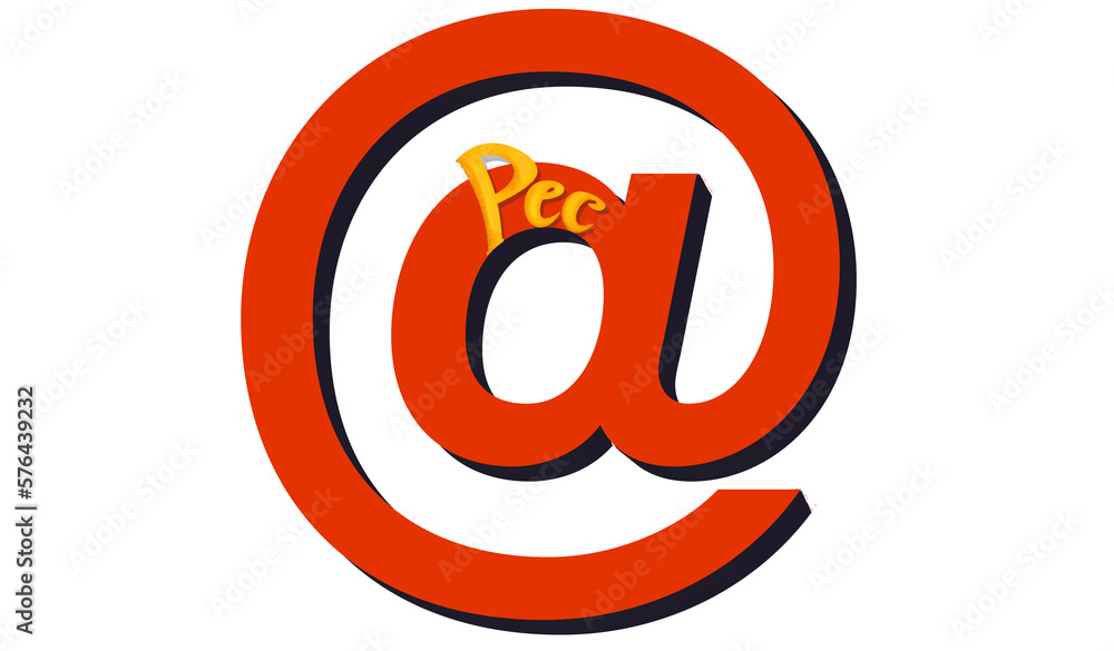 At - @ - font symbol - red color - Pec - png file - with a transparent ...