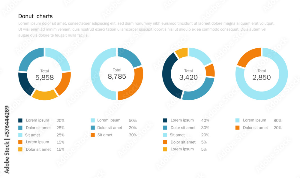 Business pie chart infographic. Circle slice division for company ...