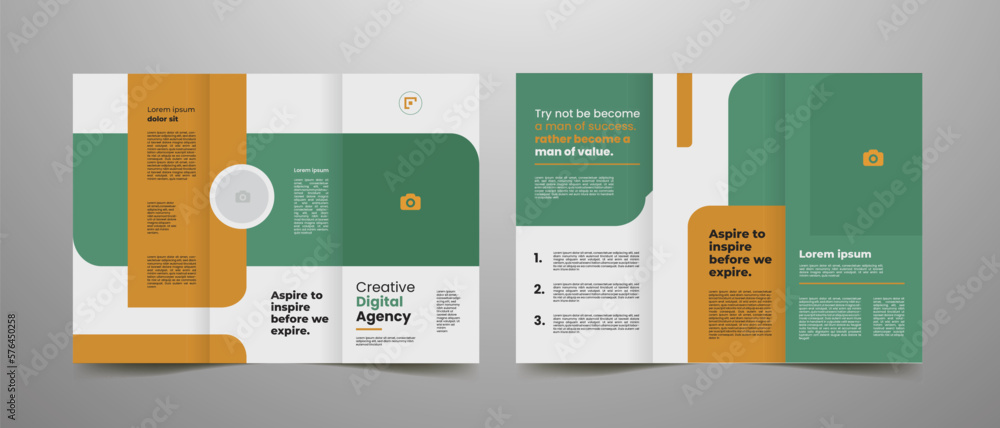 modern a4 business trifold brochure layout template. professional ...