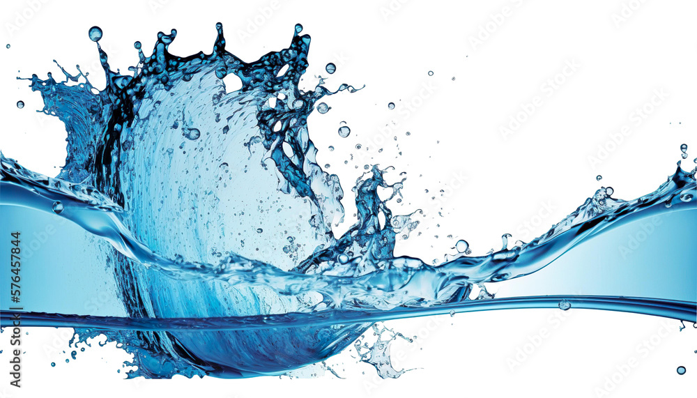Water splash isolated on white, no background created with generative ...