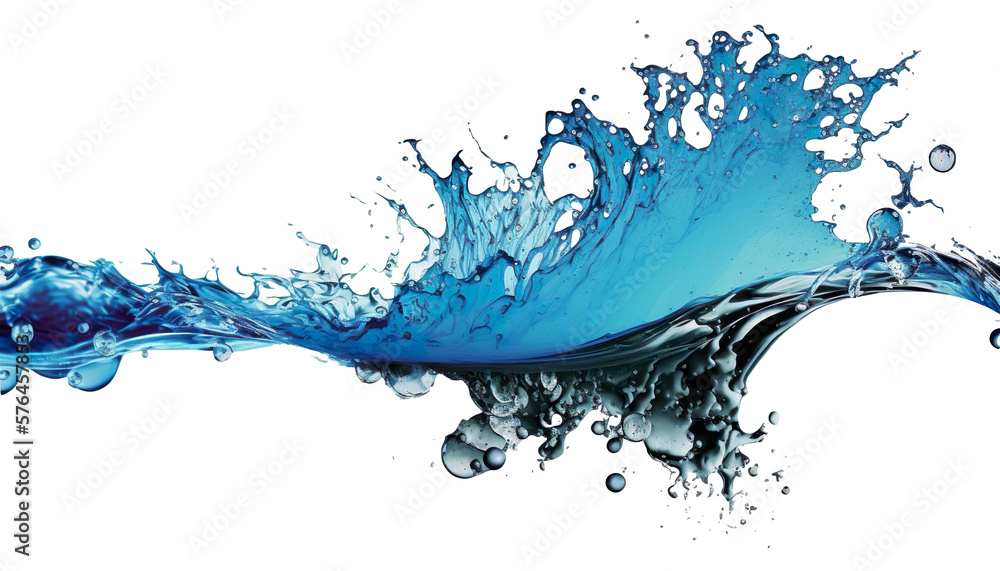 Water splash isolated on white, no background created with generative ...