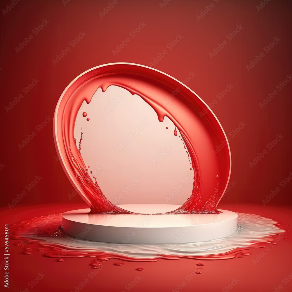 giant, red oval, spinning in a whirlpool of water. background for ...