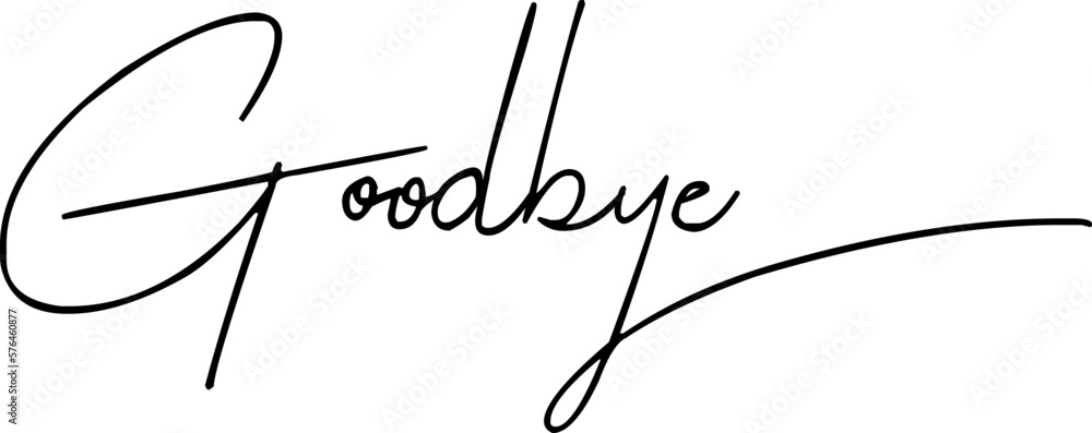 Goodbye black text. Goodbye handwritten black text. Handwritten vector ...