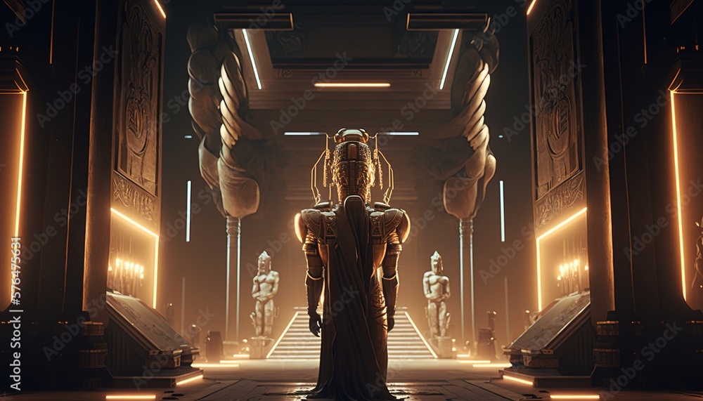 futuristic ancient egyptian roman gods cyborgs created with generative ...