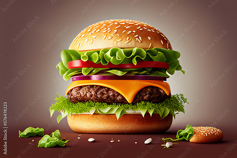 Burger poster for menu restaurant. Burger design style promotional fast ...