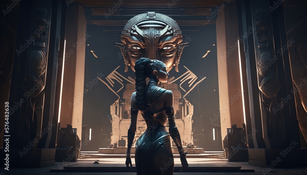 futuristic ancient egypt alien cyborgs god wallpaper background created ...