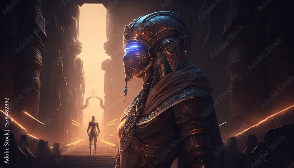 futuristic ancient egypt alien cyborgs god wallpaper background created ...