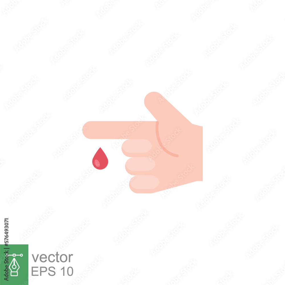 Blood on finger icon. Vector people hand injured isolated symbol ...