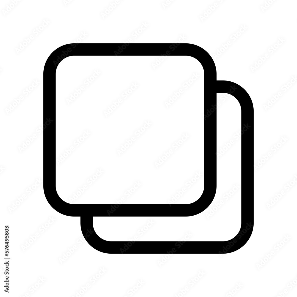 Editable vector copy duplicate layer icon. Black, line style ...