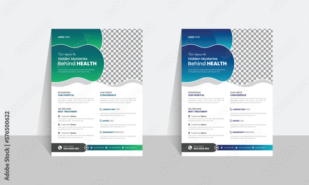 Corporate healthcare and medical flyer or poster design layout, Layout ...