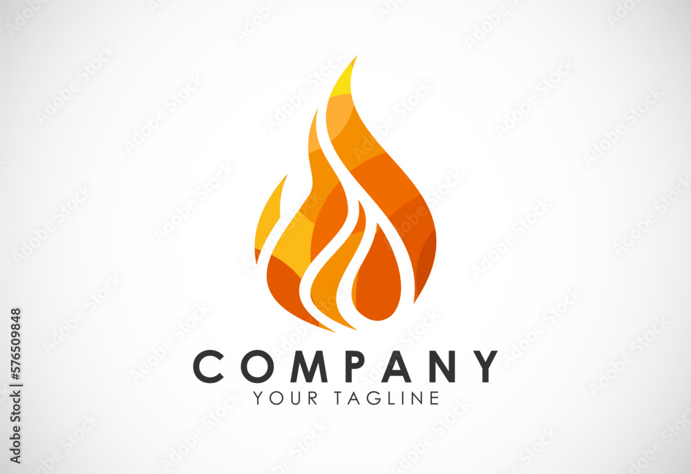 Polygonal Fire Flame Logo. Colorful Low Poly Flame Logo. Low Poly ...