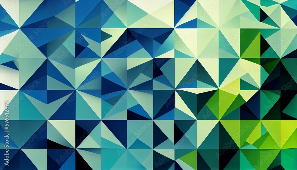 a repeating geometric pattern of triangles in different shades of blue ...