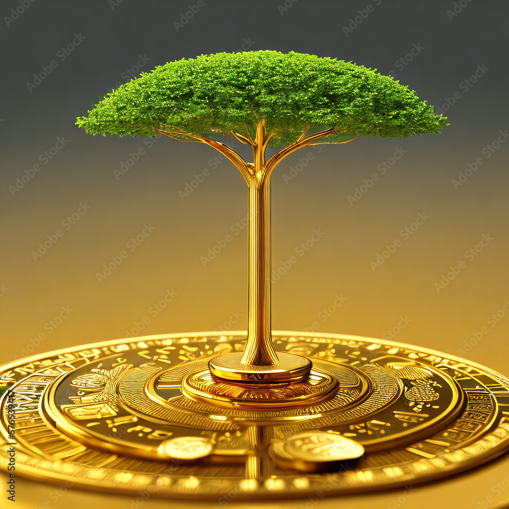 Wealth growth, investing and business success illustrated with a Money ...