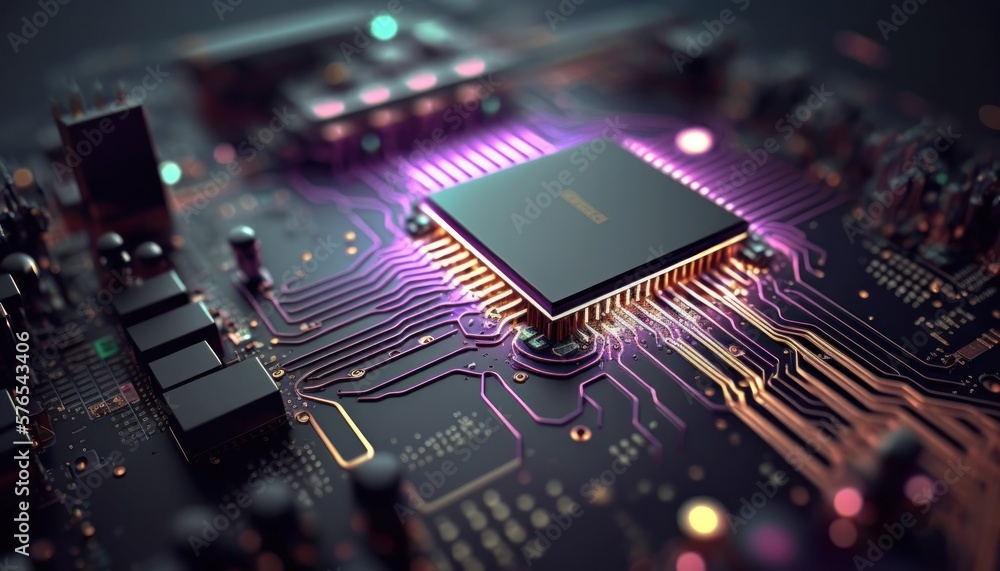 Technology Background Circuit Board And Code background Generative AI ...