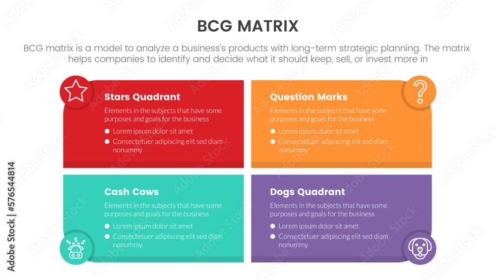 bcg growth share matrix infographic data template with big box ...