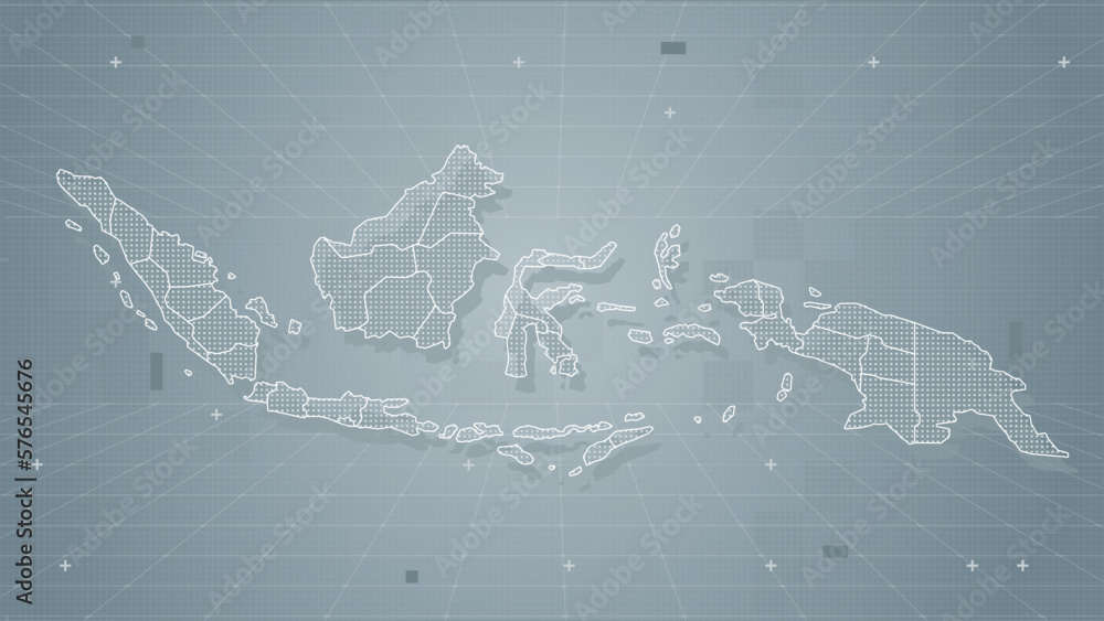 Cool grey Abstrak technologi vector tech Stylized modern indonesia map ...