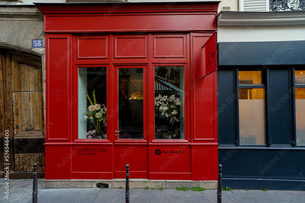 Typical vintage french parisian boutique facade , storefront template ...