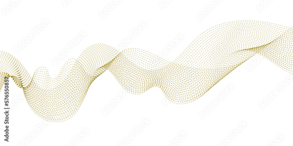 Abstract brown, yellow wave lines on transparent background. Digital ...