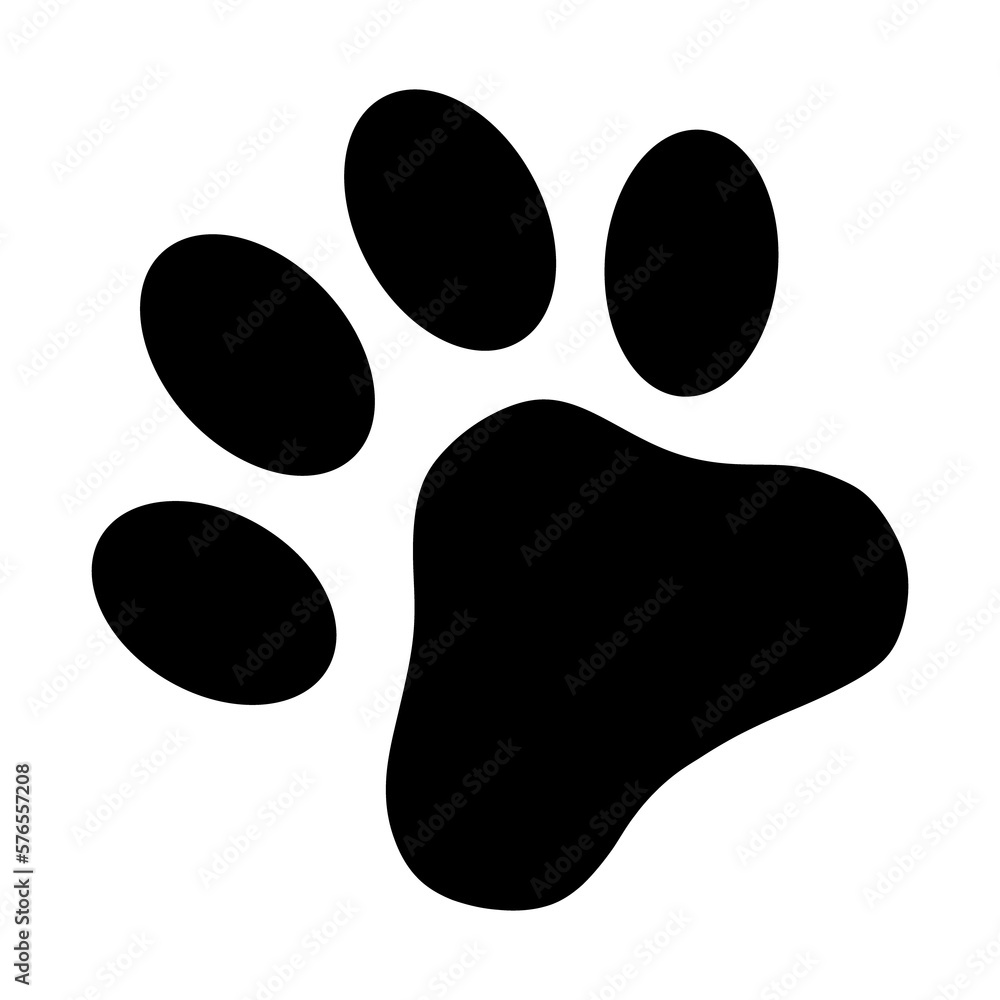 Paw icon set black icon PNG transparent Stock Illustration | Adobe Stock