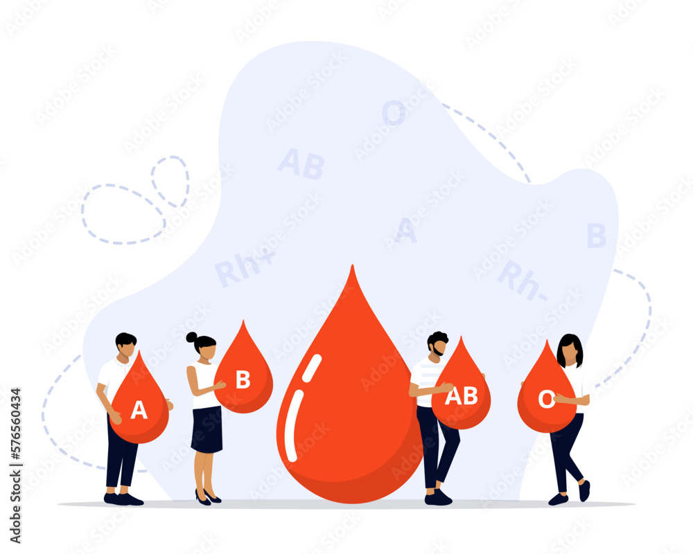 Blood Group Vector Illustration Concept Showing a group of people ...
