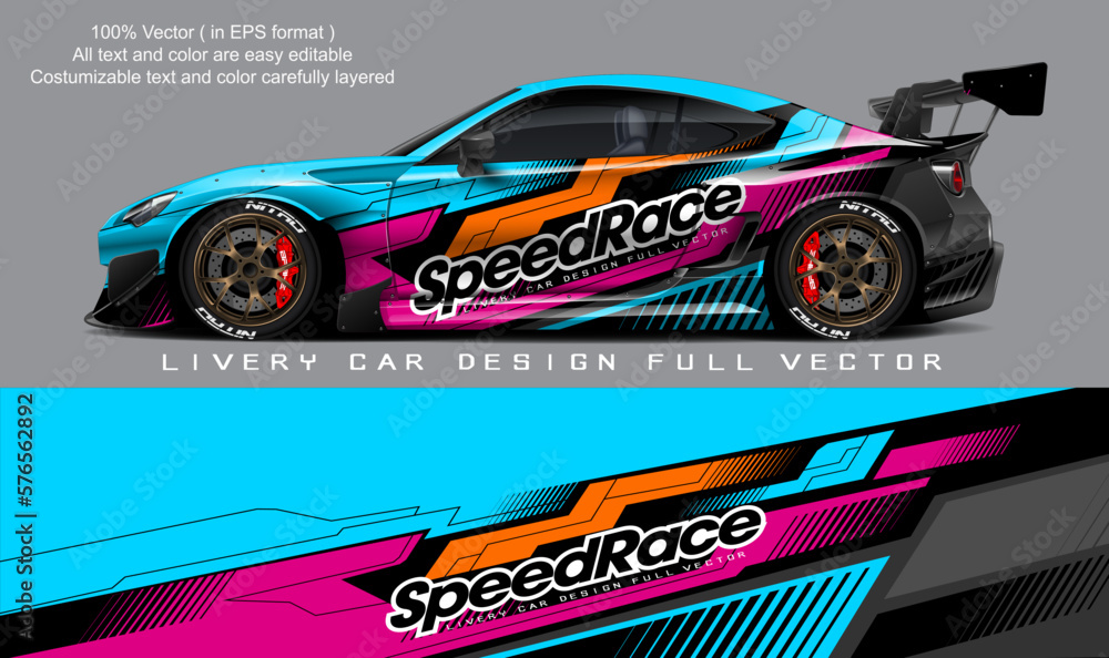 car livery design vector. Graphic abstract stripe racing background ...
