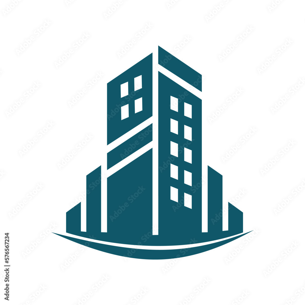high rise building logo icon. skyscrapers house drawing. modern ...