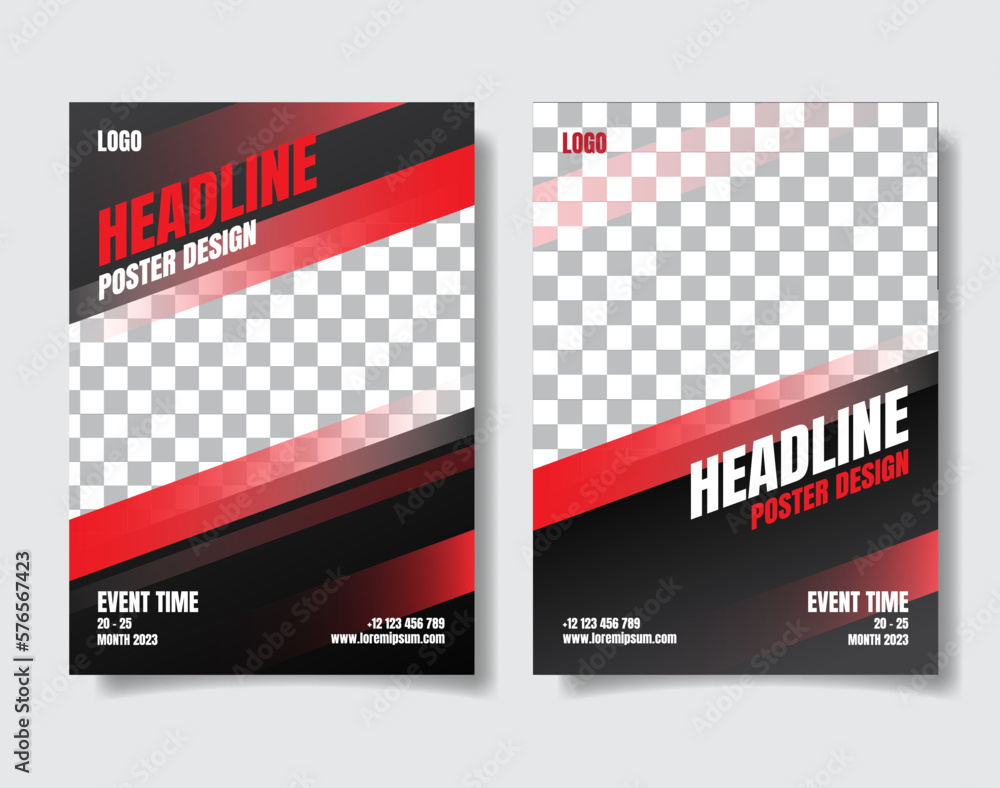Business Flyer Poster Design Set. Layout Template, Abstract Background ...
