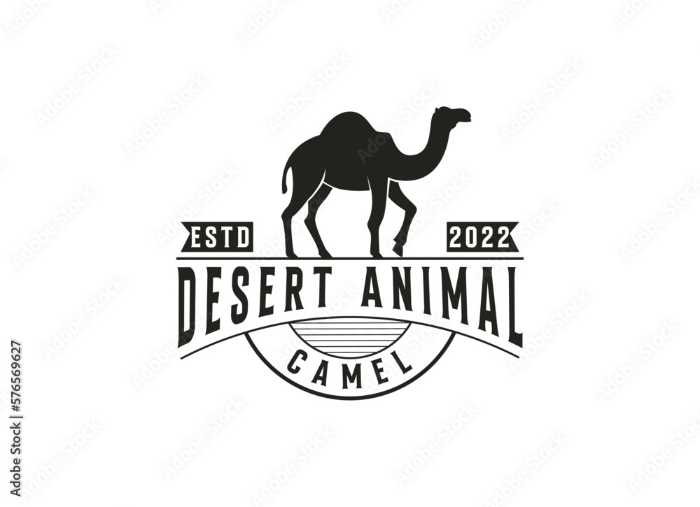 Vetor de Arabian Camel Logo with badge and emblem design. Camel vector ...