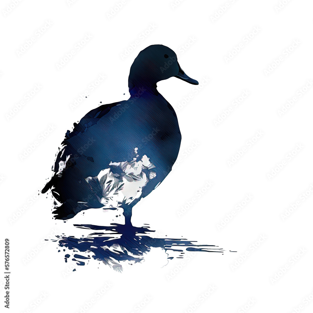 dark blue siloutte of a duck on transparent background simple form PNG ...
