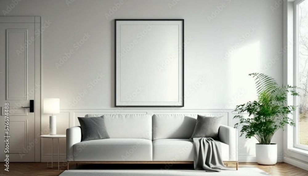 Modern living room. Poster frame on the wall of the living room. room ...