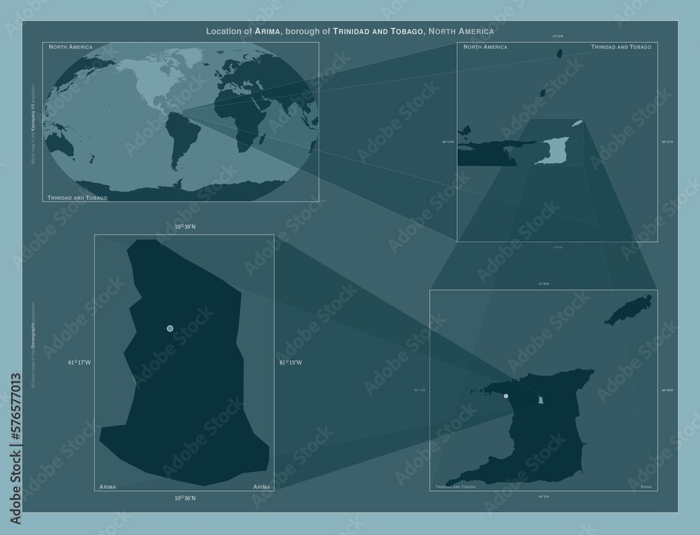 Arima, Trinidad and Tobago. Described location diagram Stock ...