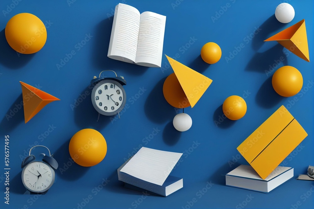 3d education concept poster for university and school. Stack of the ...