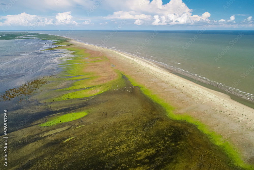 Danube Delta. Aerial view over a beautiful nature landscape from Danube ...