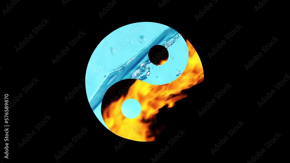Video Stock An explosion of fire and a wave of water in the form of a ...