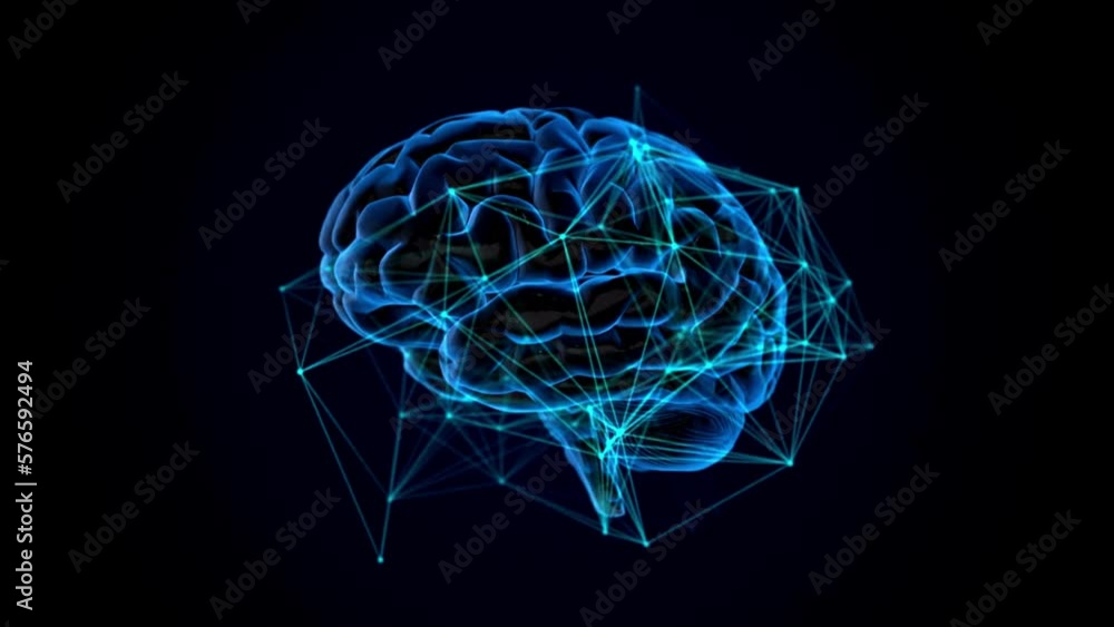 Brain technology AI Artificial intelligence digital brain animation ...