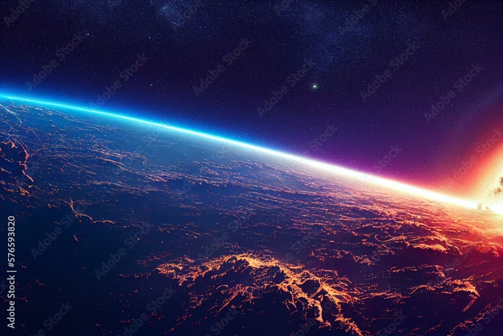 Beautiful earth planet scene. Space Zoom spinning view, Concept of ...
