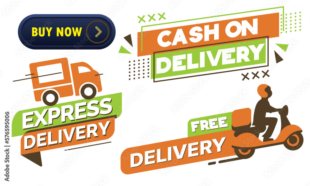 Fast and free delivery design template, Free delivery icons fast ...