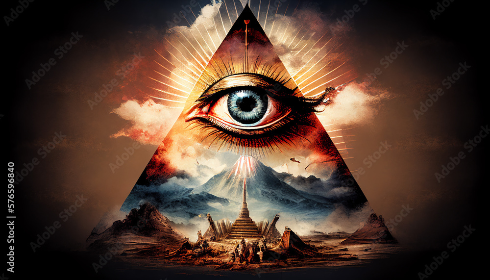 All-seeing Eye. The Eye of Providence. generative ai Stock Illustration ...