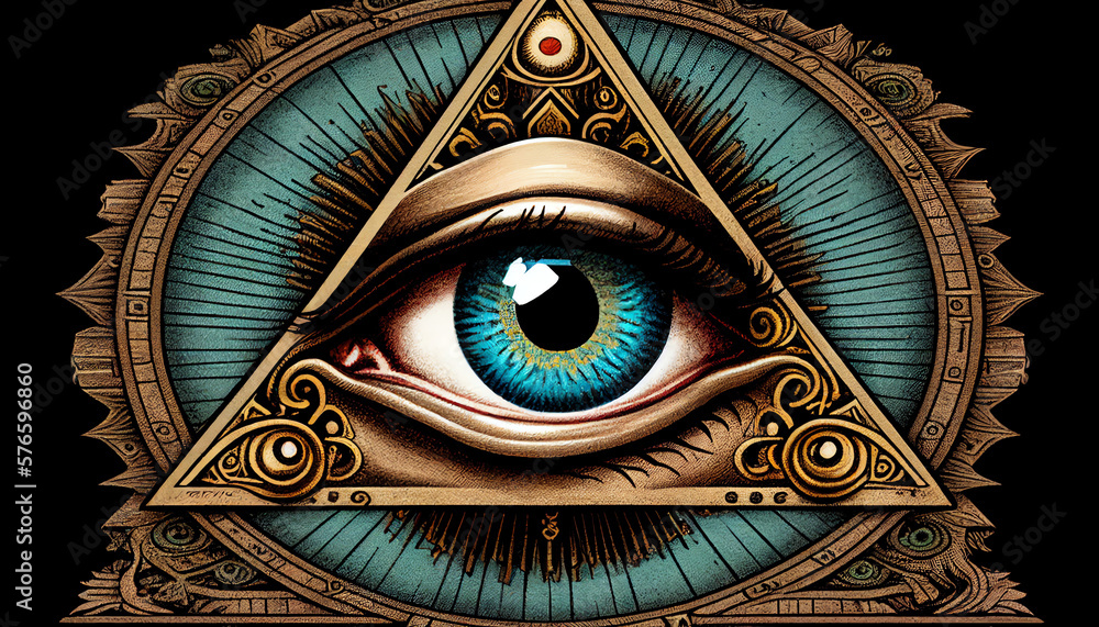 All-seeing Eye. The Eye of Providence. generative ai Stock Illustration ...