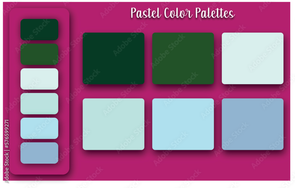 Abstract trendy pastel color palettes set, multi color combination ...