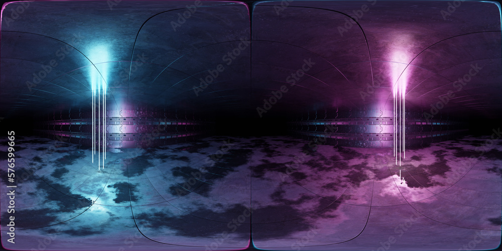 Hdri futuristic interior background Stock Illustration | Adobe Stock